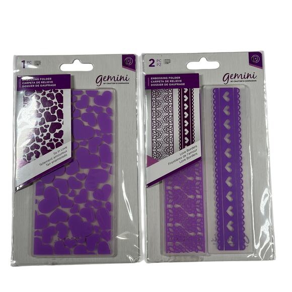 Crafters Companion | Office | Gemini Embossing Folder Love Hearts ...
